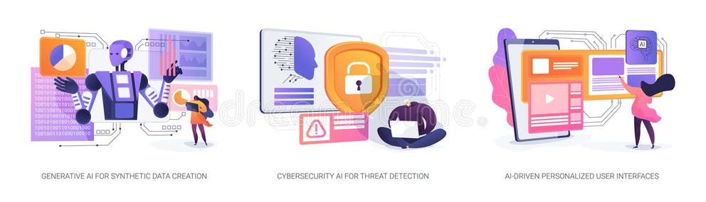 AI Driving Data, Security, and User Experience Abstract Concept Vector ...