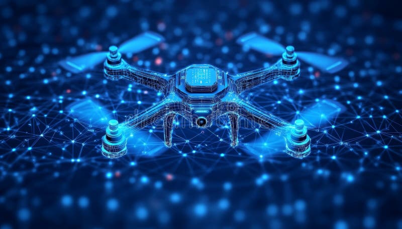 AI Drone Navigation, Smart City Transportation, Futuristic Tech with ...