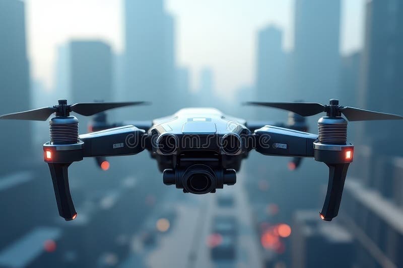 AI Drone Technology for Advanced Aerial Survey Stock Illustration ...