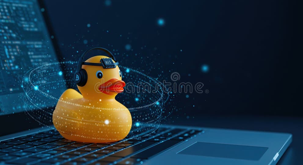 Ai Duck Debugging Code on Laptop for Artificial Intelligence Concept ...