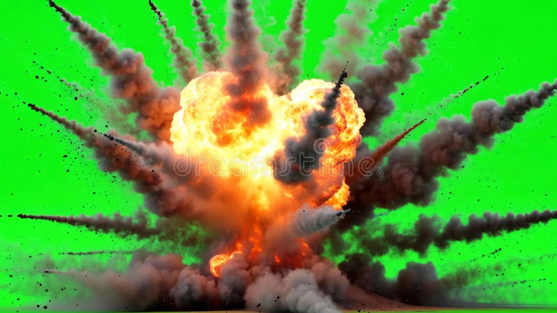 AI Dynamic Explosion of Fire and Smoke Stock Footage - Video of action ...