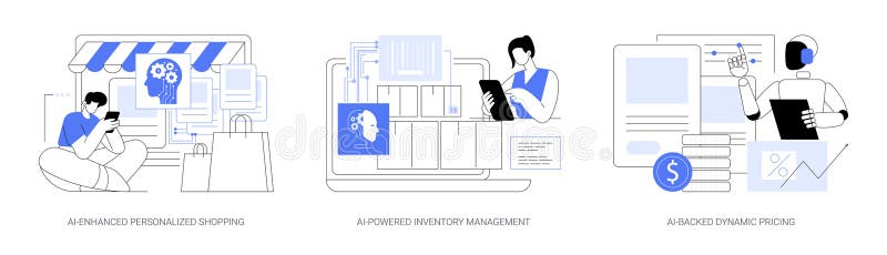 AI in E-commerce Abstract Concept Vector Illustrations. Stock Vector ...