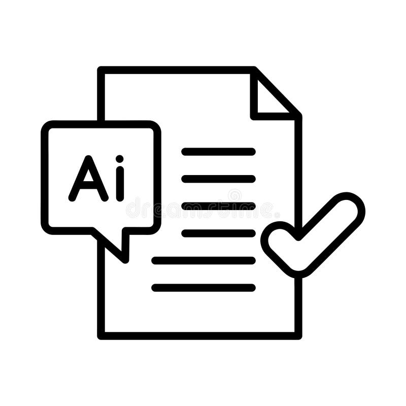 AI Education Checklist Icon Stock Illustration - Illustration of ...