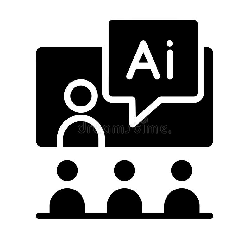 AI Education Discussion Icon Stock Illustration - Illustration of ...