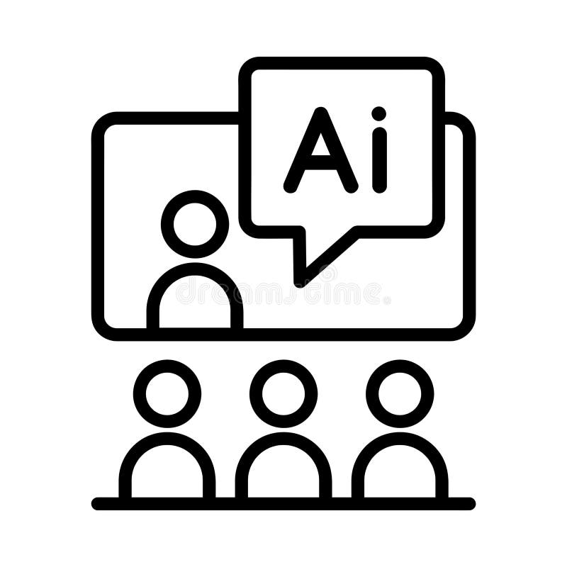 AI Education Discussion Icon Stock Illustration - Illustration of ...