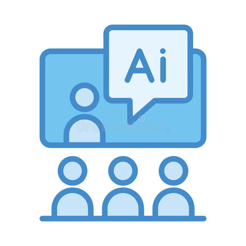 AI in Education Group Discussion Icon Stock Vector - Illustration of ...