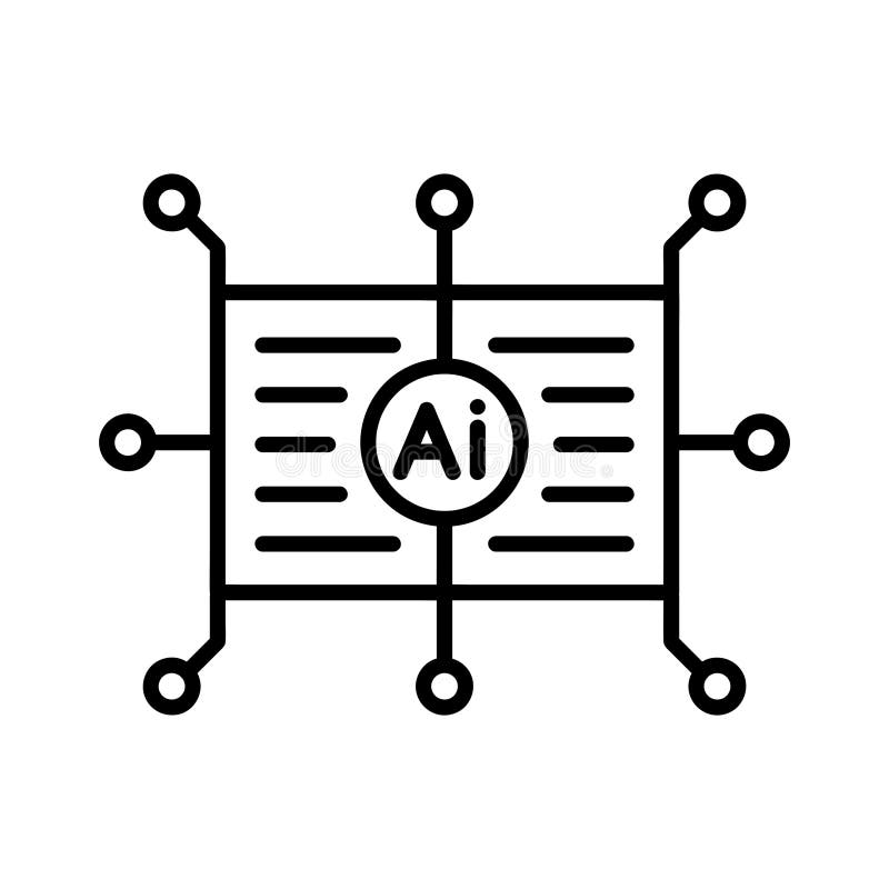 AI Education Processor Icon Stock Illustration - Illustration of ...
