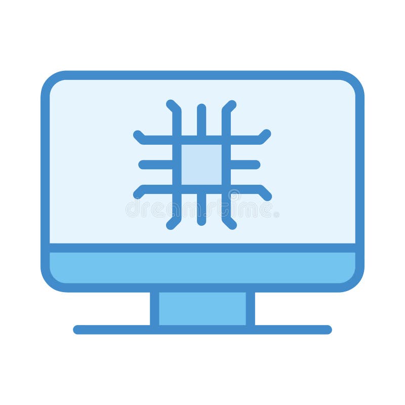 AI in Education Smart Computer Icon Stock Illustration - Illustration ...