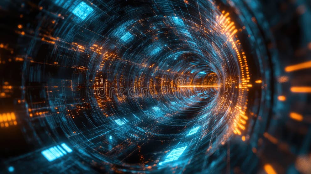 Ai emerging data tunnel stock illustration. Illustration of emerging ...