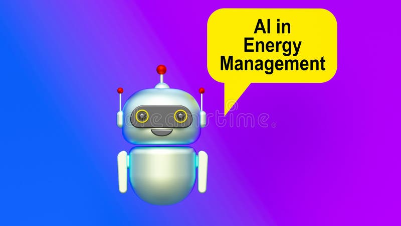 AI in Energy Management Text in Speech Bubble and Helpful 3d Artificial ...