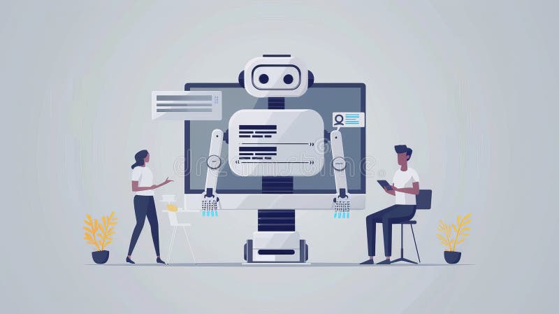 AI Engaging in Customer Service Stock Image - Image of human, learning ...