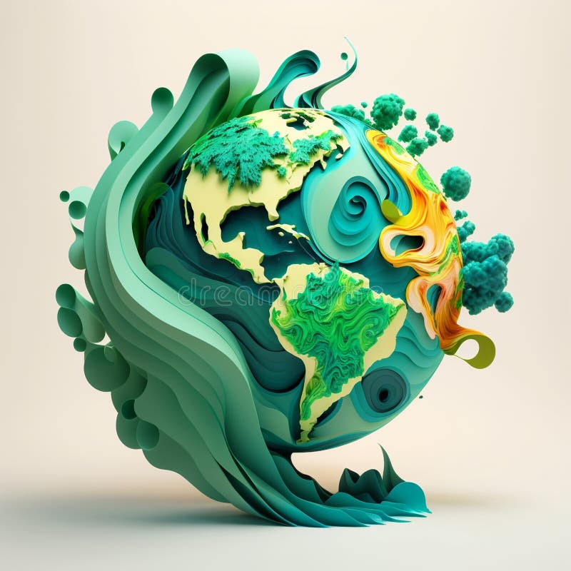 AI Enhanced Creative Illustration of Earth and the Four Natural Forces ...