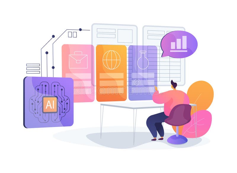 AI-Enhanced Curriculum Development Abstract Concept Vector Illustration ...