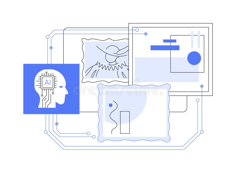 AI-Enhanced Digital Painting Abstract Concept Vector Illustration ...