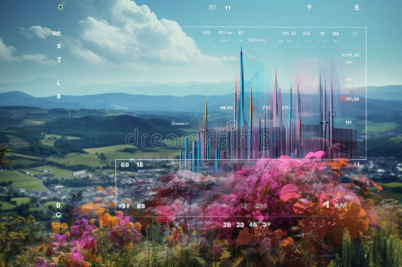 Ai Enhanced Energy Analytics Visualizations in Glitch Art Style Over ...