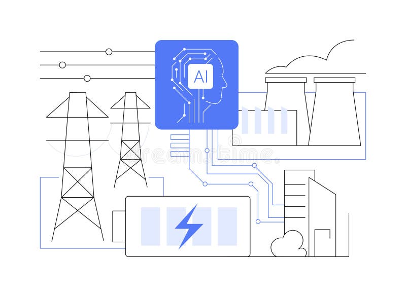 AI-Enhanced Energy Grid Management Abstract Concept Vector Illustration ... AI-Enhanced Energy Grid Management Abstract Concept Vector Illustration ...
