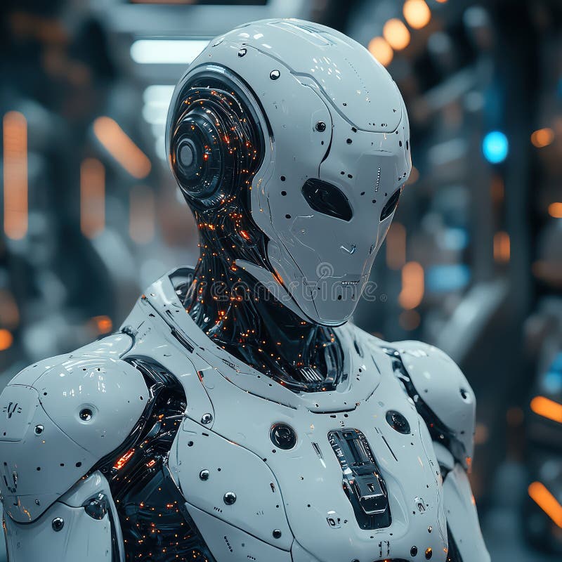 AI-enhanced Human with Cybernetic Implants in a Futuristic Setting ...