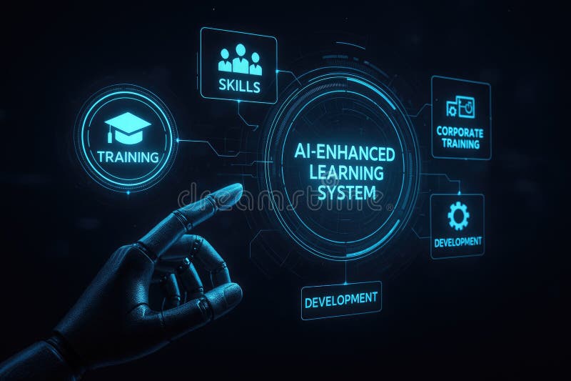 Ai Enhanced Learning System Corporate Training Development Skills Stock Illustration ...