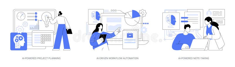 AI-enhanced Productivity Software and Applications. Abstract Concept ...