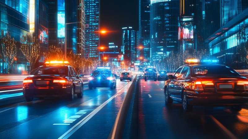 AI-Enhanced Public Safety Systems a City Equipped. Stock Illustration ...