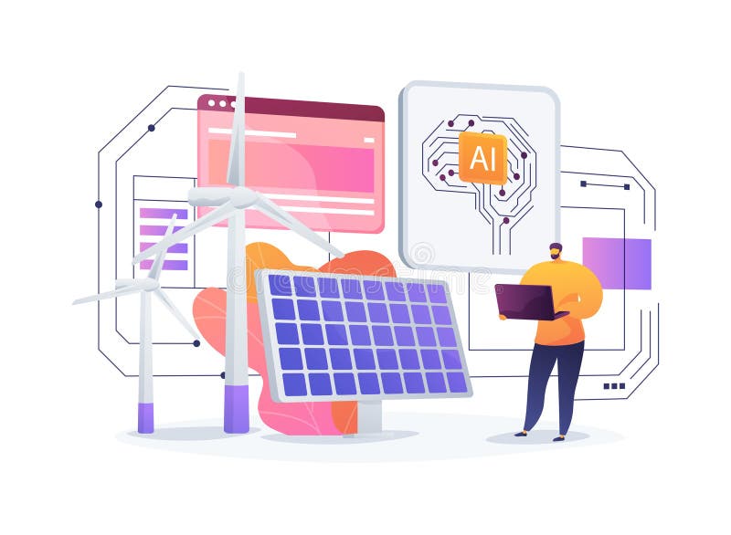 AI-Enhanced Renewable Energy Abstract Concept Vector Illustration ... AI-Enhanced Renewable Energy Abstract Concept Vector Illustration ...