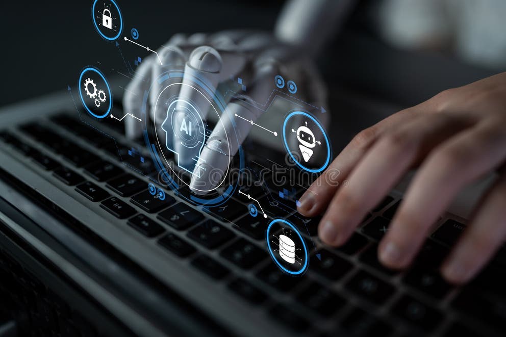 AI-enhanced Security and Data Ecosystem Integration Latch Stock Illustration - Illustration of ...