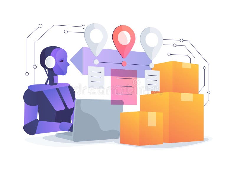 AI-Enhanced Supply Chain Optimization Abstract Concept Vector ...