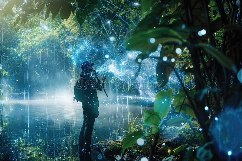 Photographer with AI in Nature Reserve AIG60 Stock Photo - Image of ...