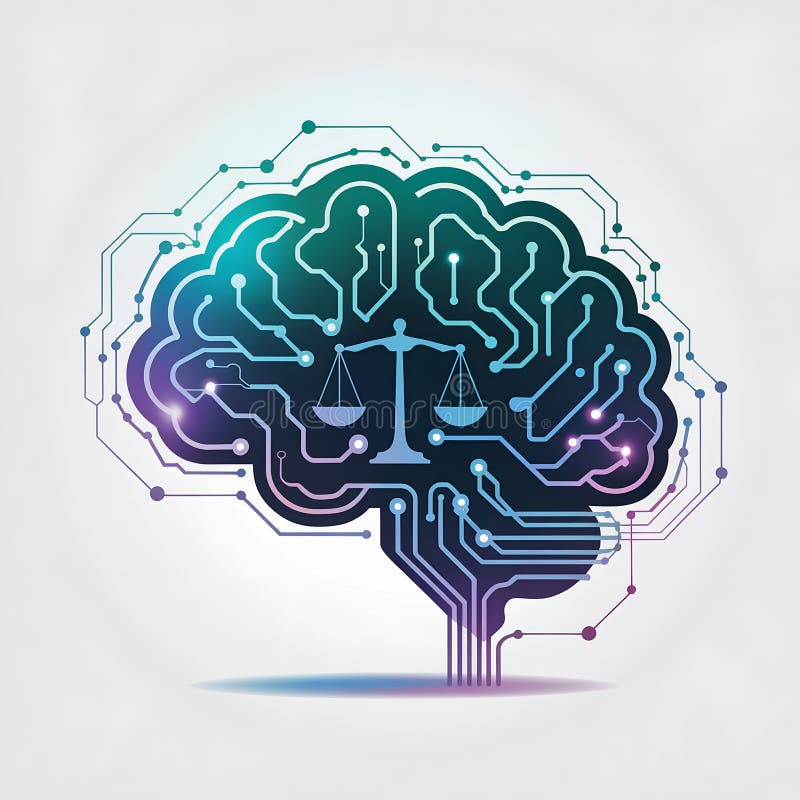 Ai Ethics and Justice Scales Inside Brain Shaped Circuit Board ...