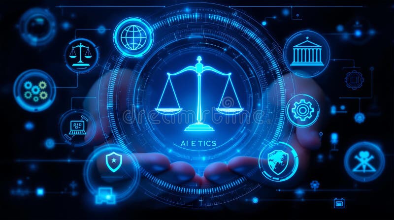AI Ethics and Legal Principles in a Digital World Stock Illustration ...