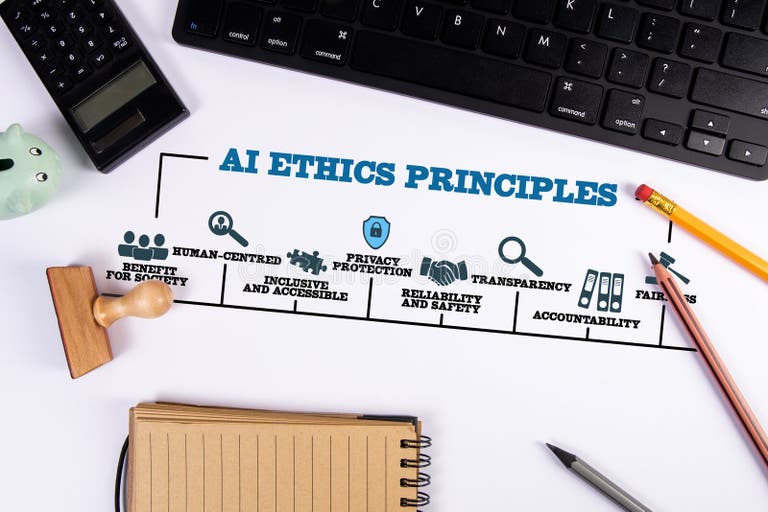 AI Ethics Principles. Computer Keyboard on a White Office Table Stock ...