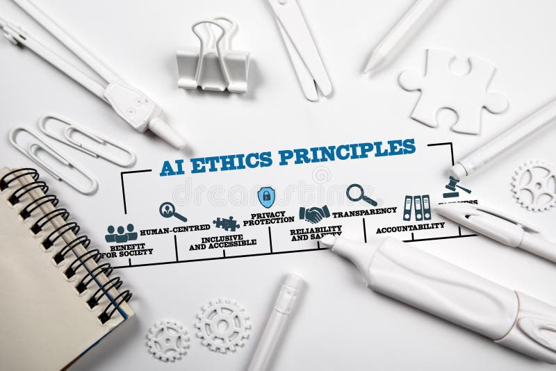 AI Ethics Principles Concept. Illustration with Keywords and Icons ...