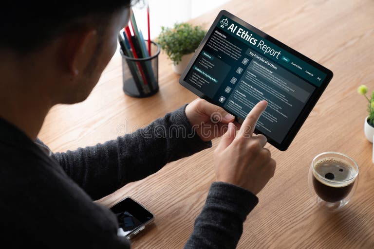 AI Ethics Responsibility Standard Law and Rules on Computer Screen ...