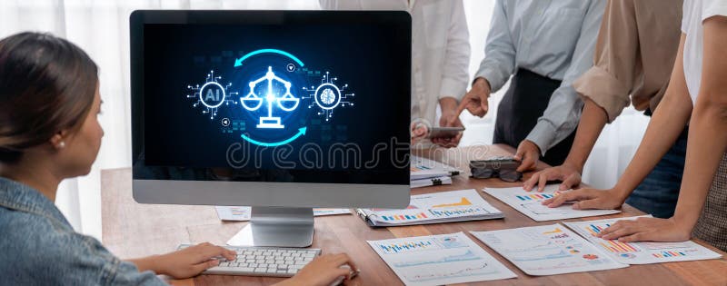 AI Ethics Responsibility Standard Law and Rules on Computer Screen ...