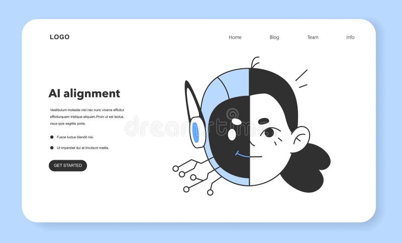 AI Ethics Web Banner or Landing Page. Artificial Intelligence Alignment Stock Vector ...