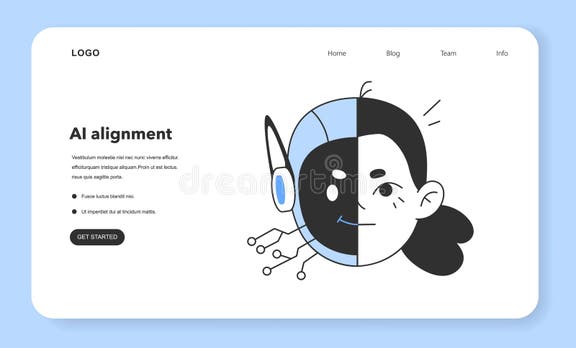 AI Ethics Web Banner or Landing Page. Artificial Intelligence Alignment Stock Vector ...