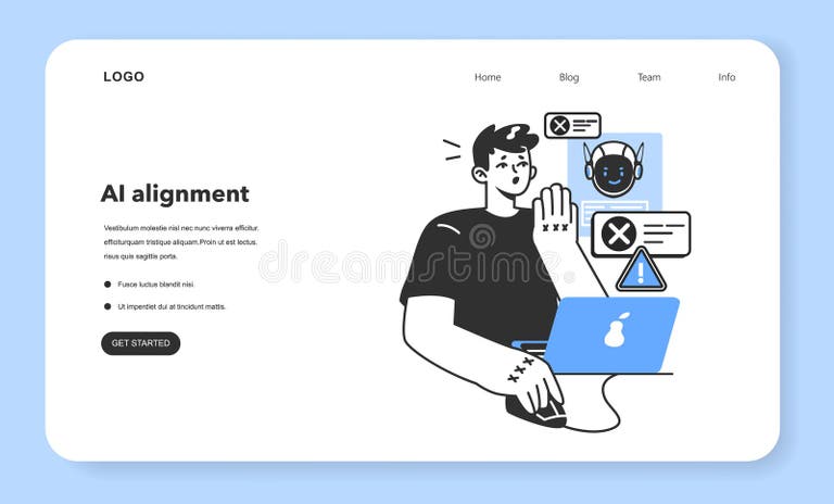 AI Ethics Web Banner or Landing Page. Artificial Intelligence Alignment Stock Vector ...