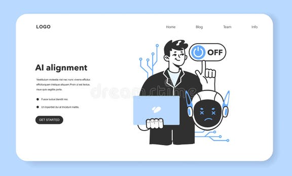 AI Ethics Web Banner or Landing Page. Artificial Intelligence Alignment Stock Vector ...