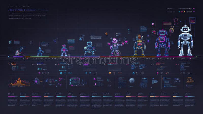 AI Evolution Timeline Infographic Detailing Advancements in Robotics ...