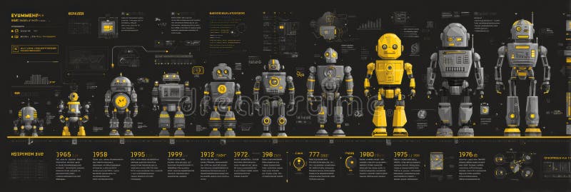 Ai Evolution Timeline Infographic Showcasing Robot Icons Stock Photos ...