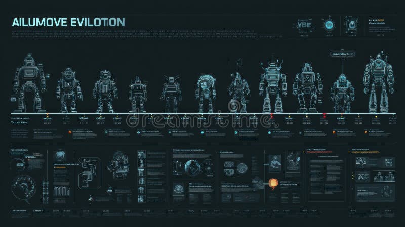 Ai Evolution Timeline Infographic Showcasing Robot Icons Stock Photos ...
