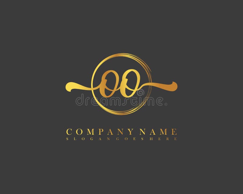 OO Initial Handwriting Logo Circle Hand Drawn Template Vector Stock ...
