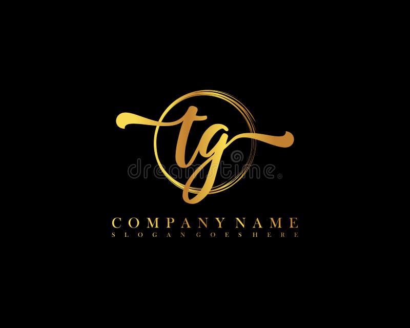 TG Initial Handwriting Logo Circle Hand Drawn Template Vector Stock ...