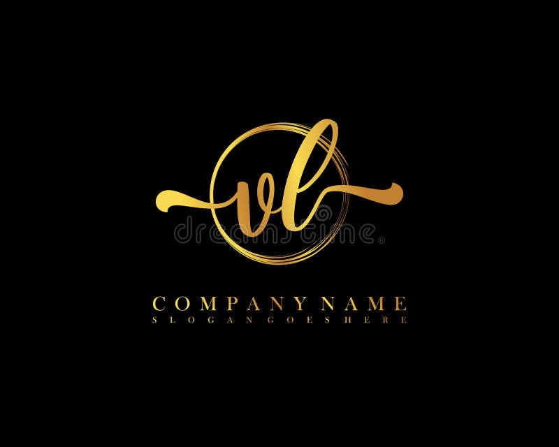 VL Initial Handwriting Logo Circle Hand Drawn Template Stock Vector ...