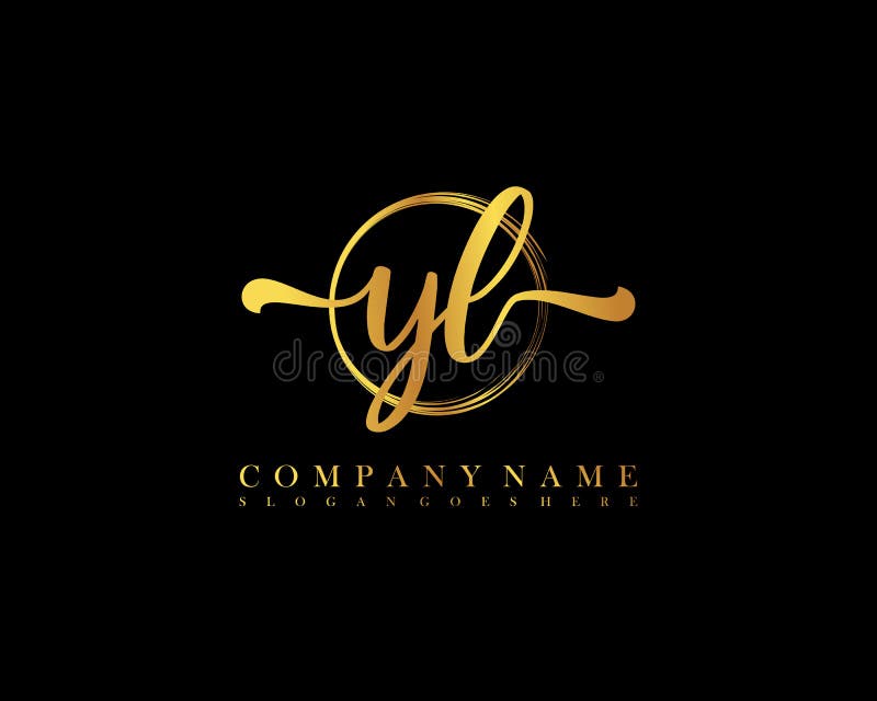 YL Initial Handwriting Logo Circle Hand Drawn Template Stock Vector ...