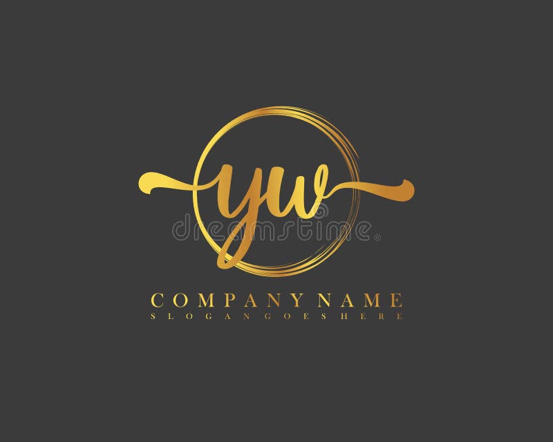 YW Initial Handwriting Logo Circle Hand Drawn Template Stock Vector ...
