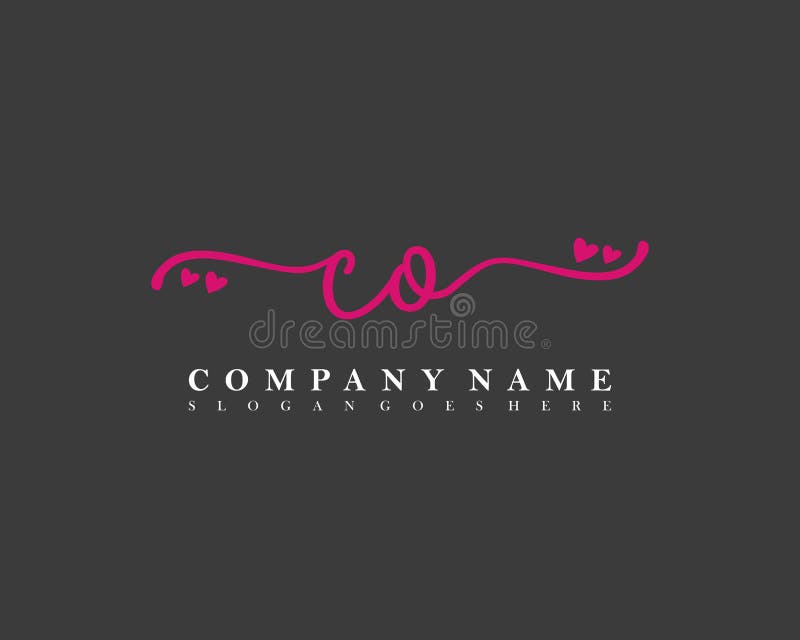 CO Initial Handwriting Logo Template Stock Vector - Illustration of ...