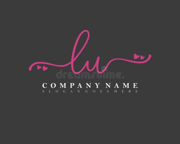 LU Initial Handwriting Logo Template Stock Vector - Illustration of ...