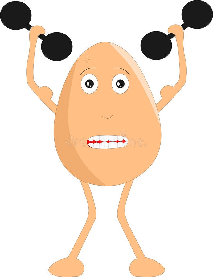 Cute Egg Doing Exercise Vector Illustration Cartoon Stock Vector ...