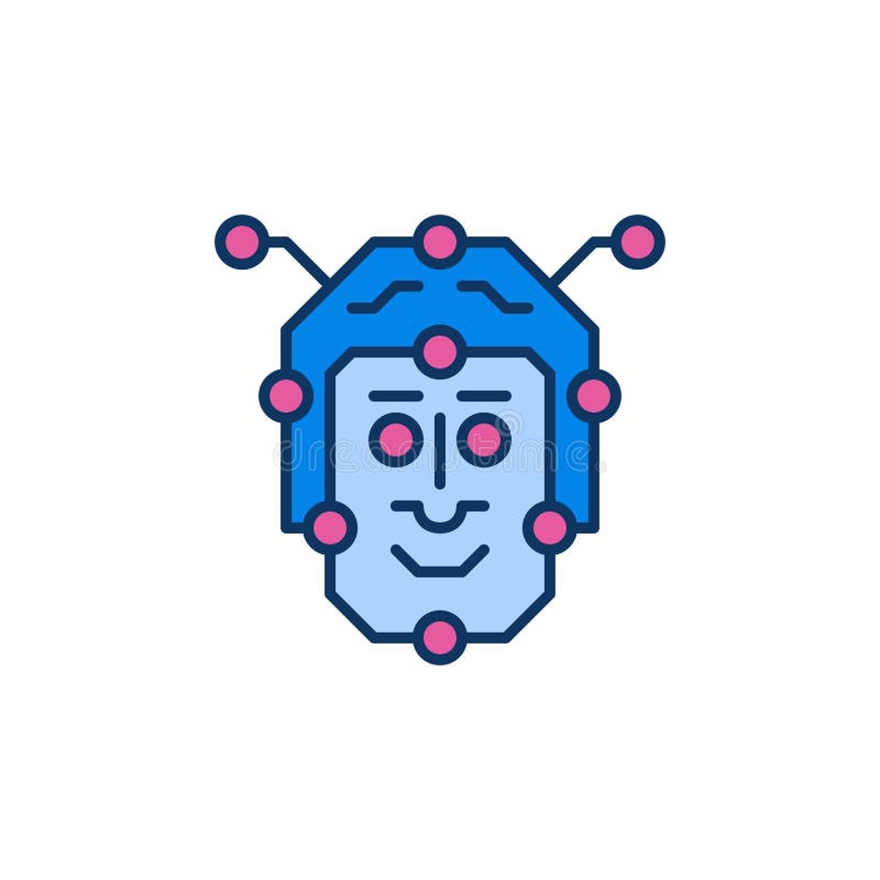 AI Face Vector Robot Head Concept Colored Modern Icon Stock ...